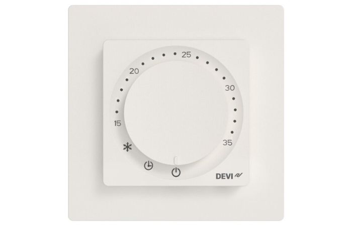 Termostat DEVIreg Basic IP21 16A/3680W/230V Bluetooth z czujnikiem podłogowym, biały | 140F1160 ...